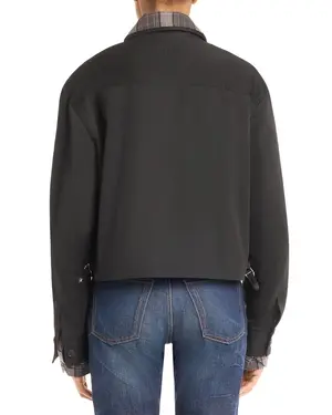 Acne Studios Check Trim Cotton Jacket - Black