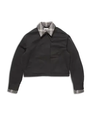 Acne Studios Check Trim Cotton Jacket - Black