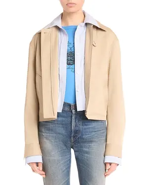 Acne Studios Layered Cotton Jacket - Pale Beige