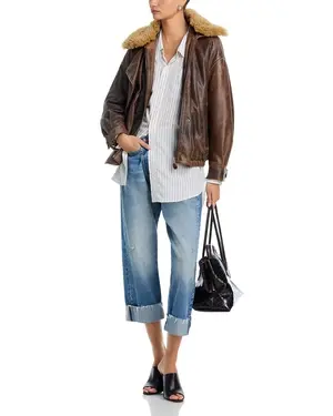 R13 Leather Bomber Jacket