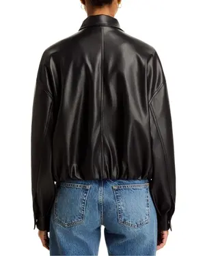 French Connection Dessa Faux Leather Funnel Neck Jacket