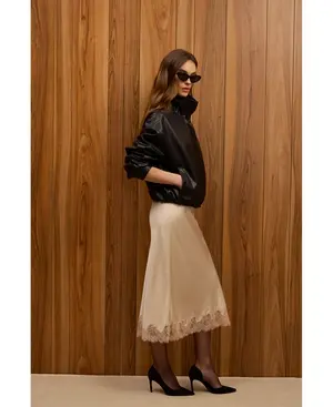 French Connection Dessa Faux Leather Funnel Neck Jacket