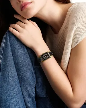Fossil Raquel Watch Rectangular Stainless Steel Two-tone Link Bracelet