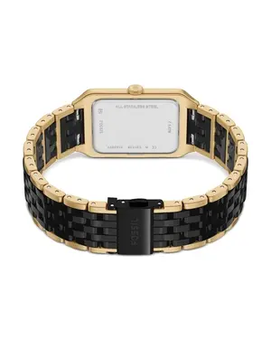 Fossil Raquel Watch Rectangular Stainless Steel Two-tone Link Bracelet