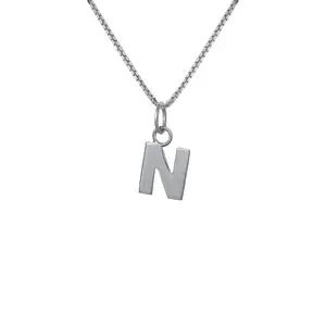 EDGE ONLY Sterling "n" Initial Pendant Necklace - Silver