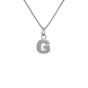 EDGE ONLY Letter Pendant "g" Initial Necklace Sterling - Silver