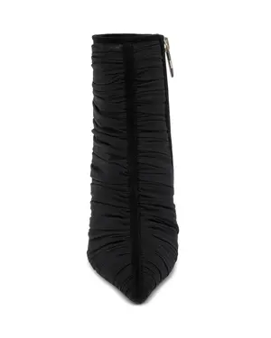 L'Agence Fulton Ruched Ankle Boots - Black Mesh