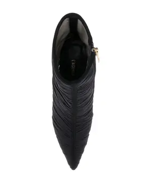 L'Agence Fulton Ruched Ankle Boots - Black Mesh