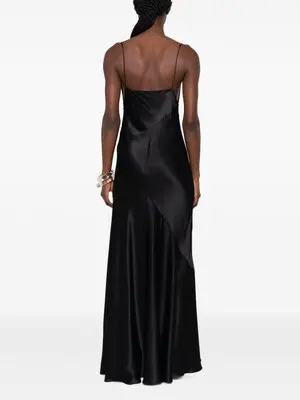 Alberta Ferretti Satin Maxi Dress With Slit