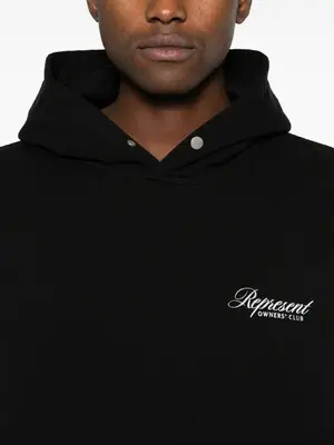 REPRESENT Owners Club Script Hoodie With Logo Detail