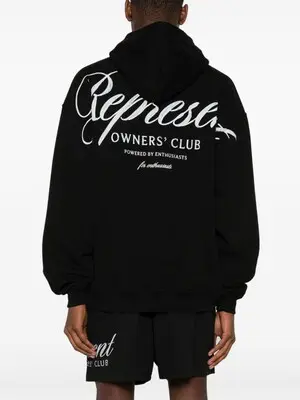 REPRESENT Owners Club Script Hoodie With Logo Detail