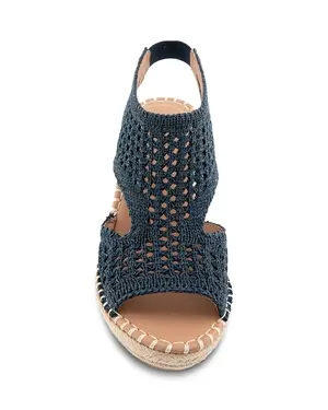 KENNETH COLE Cody Raffia Knit Espadrille Sandals - Navy Knit