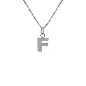 EDGE ONLY Letter Pendant "f" Initial Necklace Sterling - Silver