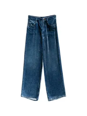 PIERRE-LOUIS MASCIA Denim Print Wide-leg Trousers