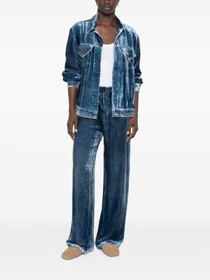 PIERRE-LOUIS MASCIA Denim Print Wide-leg Trousers