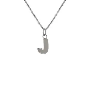 EDGE ONLY Sterling "j" Initial Pendant Necklace - Silver