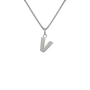 EDGE ONLY Sterling "v" Initial Pendant Necklace