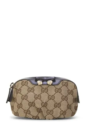 Gucci Gg Canvas Lovely Heart Cosmetic Pouch - Beige