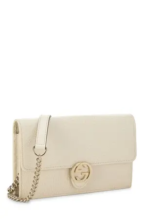 Gucci Cream Interlocking Wallet On Chain