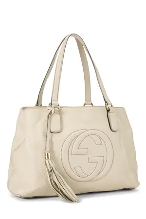 Gucci Soho Leather Working Tote - Cream