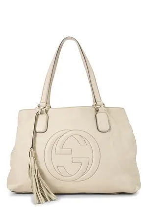 Gucci Cream Leather Soho Working Tote