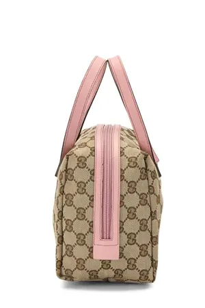 Gucci Original Gg Canvas Tofu Bag With Leather Trim - Beige