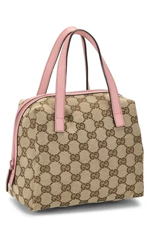 Gucci Original Gg Canvas Tofu Bag With Leather Trim