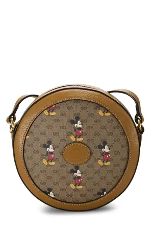 Gucci Gg Supreme Mickey Mouse Round Crossbody Bag