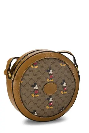 Gucci Gg Supreme Mickey Mouse Round Crossbody Bag