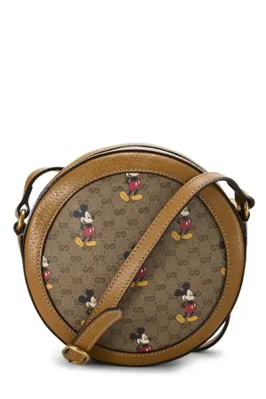 Gucci Gg Supreme Mickey Mouse Round Crossbody Bag