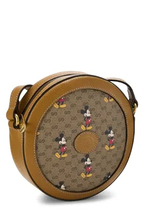 Gucci Gg Supreme Mickey Mouse Round Crossbody Bag