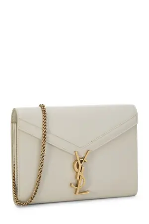 Saint Laurent Grainy Leather Cassandra Wallet On Chain