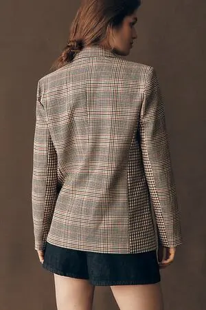 Maeve Double-breasted Checked Blazer