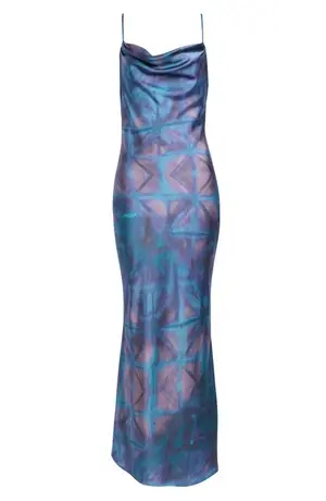 Lulus Bronte Cowl Neck Maxi Dress