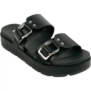 THERAPY AUSTRALIA Litmus Open Round Toe Sandal - Black Pu