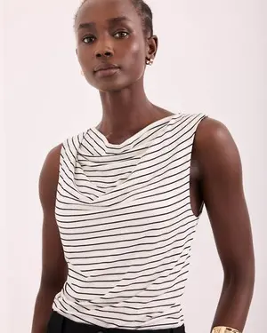 Mint Velvet Stripe Cowl Neck Top
