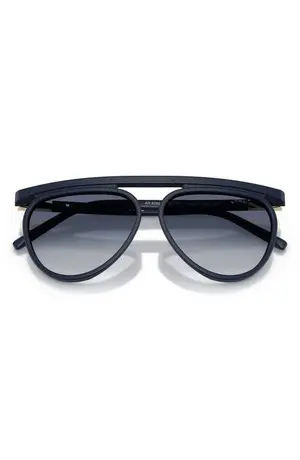 ARMANI Pilot Sunglasses - Matte Blue/grey Gradient