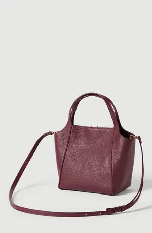 Brunello Cucinelli Sartorial Small Bucket Bag In Soft Grained Leather - Burgundy