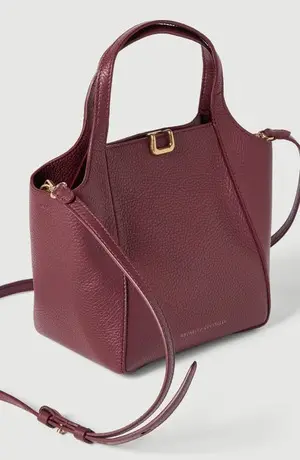 Brunello Cucinelli Sartorial Small Bucket Bag In Soft Grained Leather - Burgundy