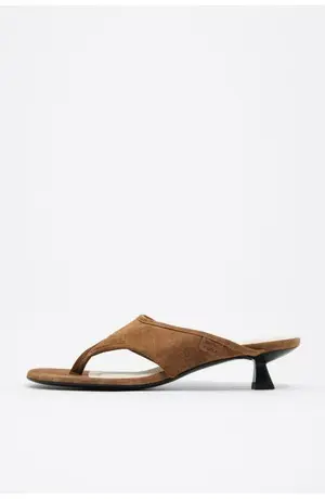 Bimba Y Lola Suede Sandal With Heels - Toast