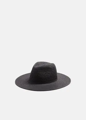 Vince Packable Vented Straw Hat - Black