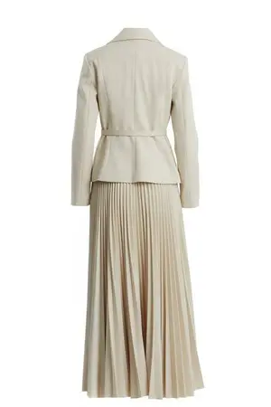 GIZIA Belted Blazer And Pleated Skirt Set