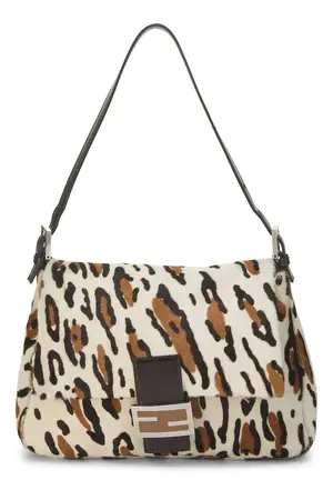 Fendi Fendi Leopard Print Pony Hair Shoulder Bag Multi