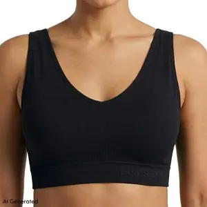 LANDS' END Full Coverage Bra Cotton Comfort Seamless - Black