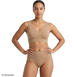 LANDS' END Full Coverage Bra Cotton Comfort Seamless - Nude