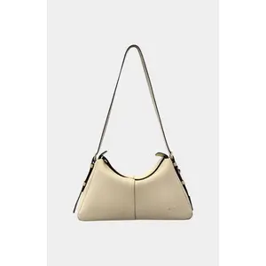 MI BOLSA LONDON Madolyn Genuine Pebble Leather Shoulder Bag - Apricot