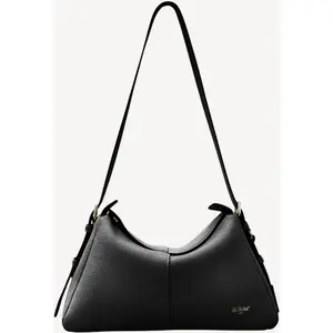 MI BOLSA LONDON Madolyn Genuine Pebble Leather Shoulder Bag - Black