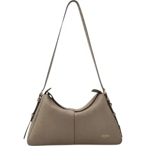 MI BOLSA LONDON Madolyn Genuine Pebble Leather Shoulder Bag - Grey