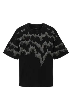 ALLSAINTS Maia Etta Embellished T-shirt - Washed Black