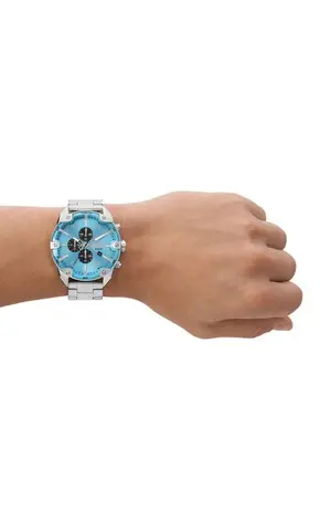 DIESEL® Spiked Blue Chronograph Bracelet Watch